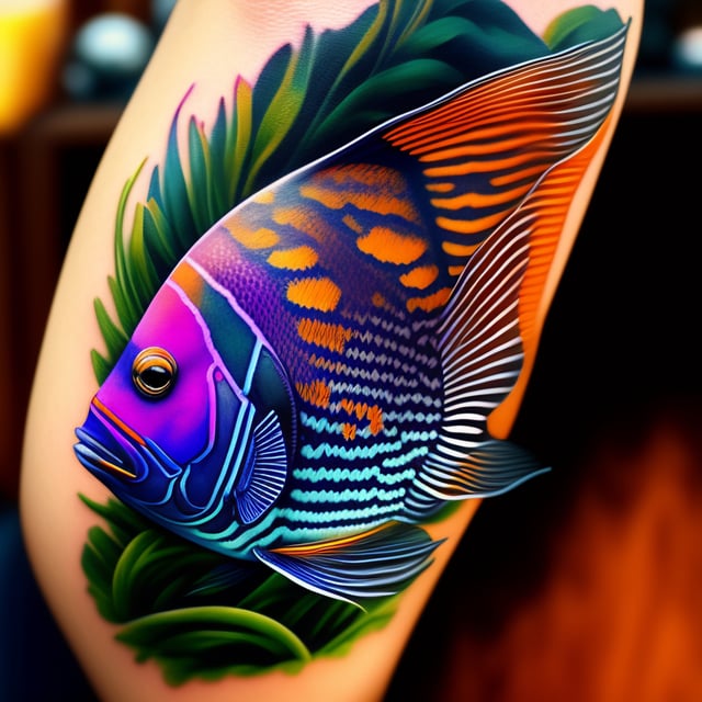 Colorful Ocean Fish Tattoos