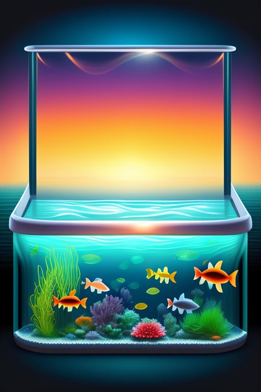 Rectangle Fish Tank Cartoon