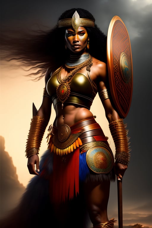 African Warrior Woman Art