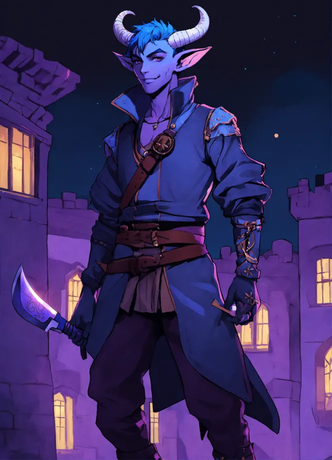 Lexica - male blue tiefling