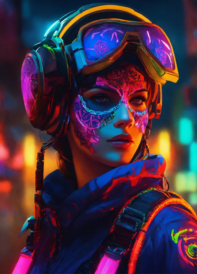 Lexica - mysterious cyberpunk face