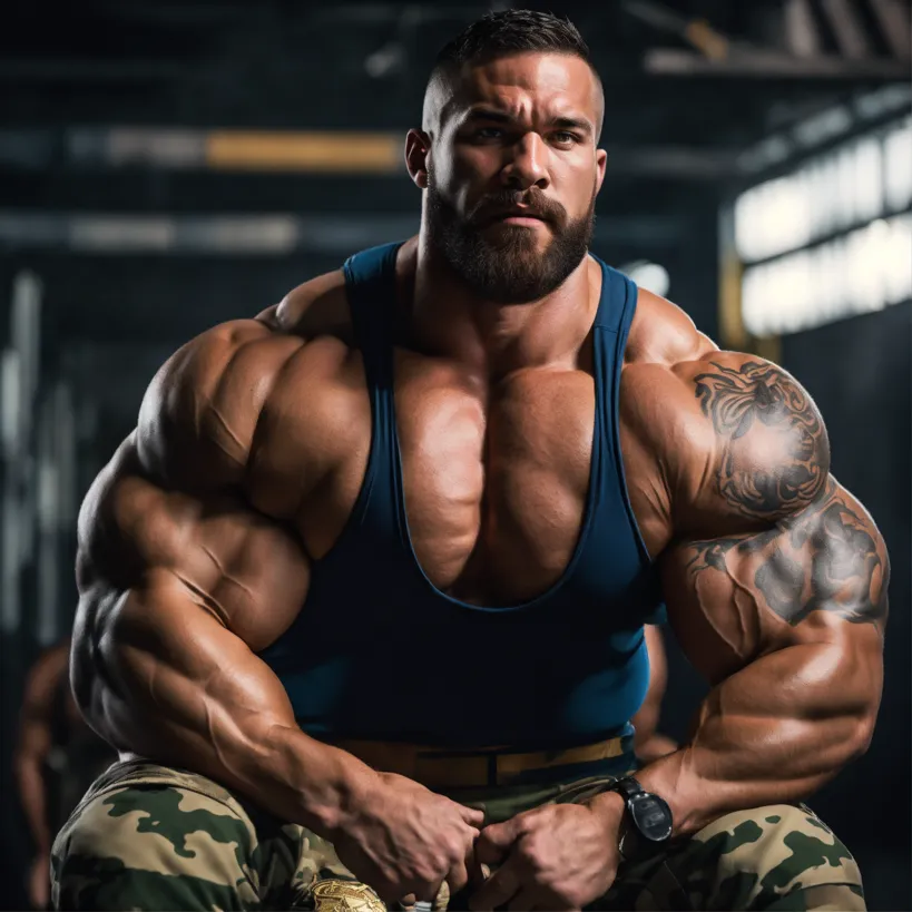 Lexica - focused bodybuilding pose