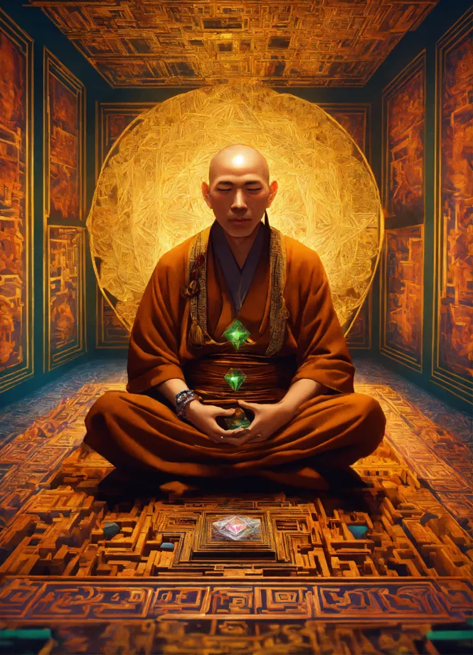 Taoist Monk Meditating