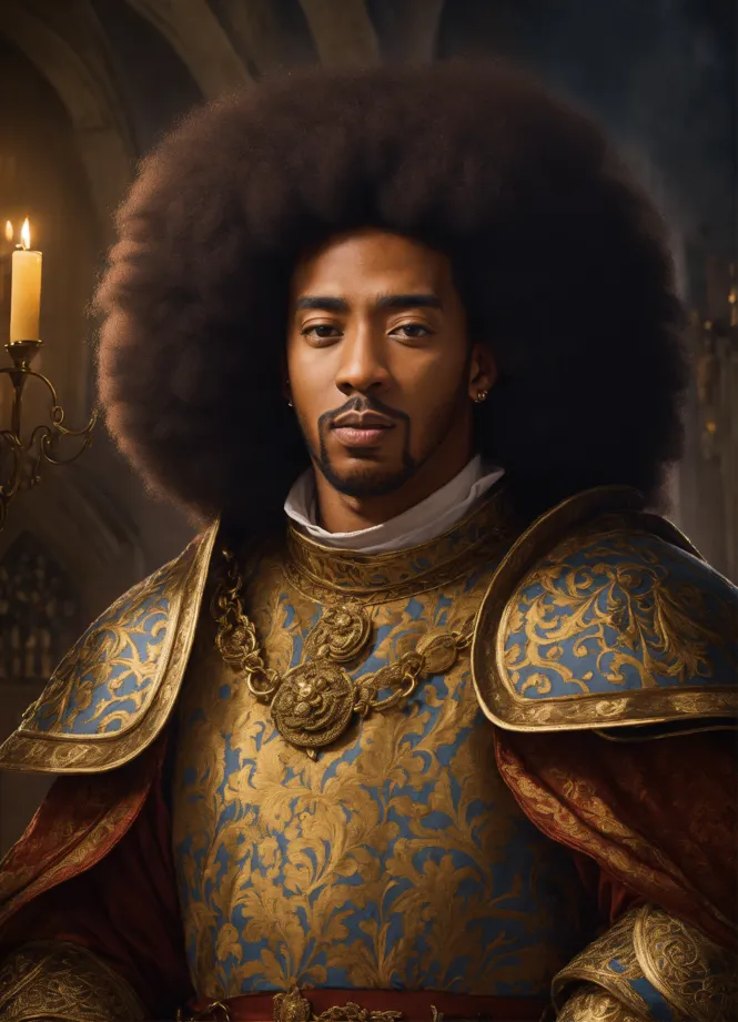 Lexica - portrait of strong afro african king