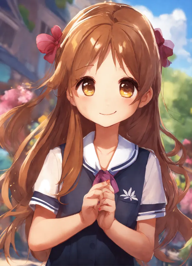 Lexica anime style art of a young girl in a sail uniform