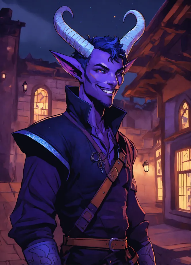 Lexica - male blue tiefling