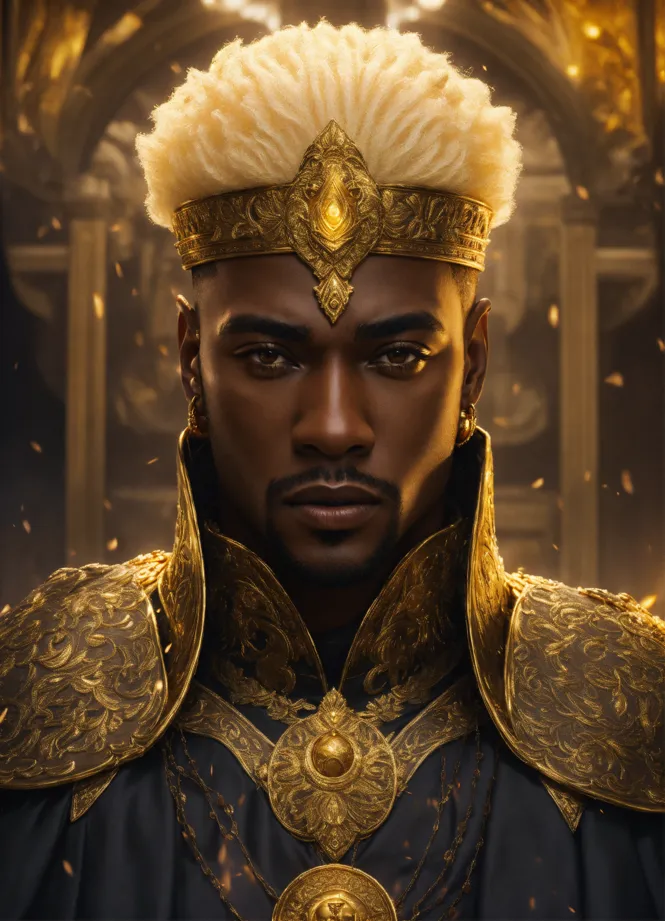 Lexica - portrait of strong afro african king