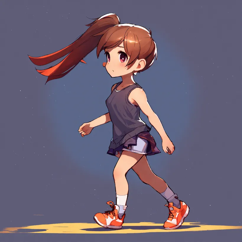Anime Running Side View