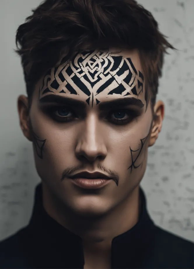 Rune Face Tattoos