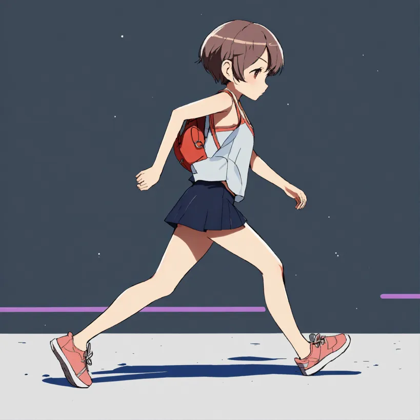 Anime Running Side View