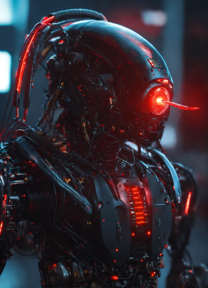 Lexica - black and red robot