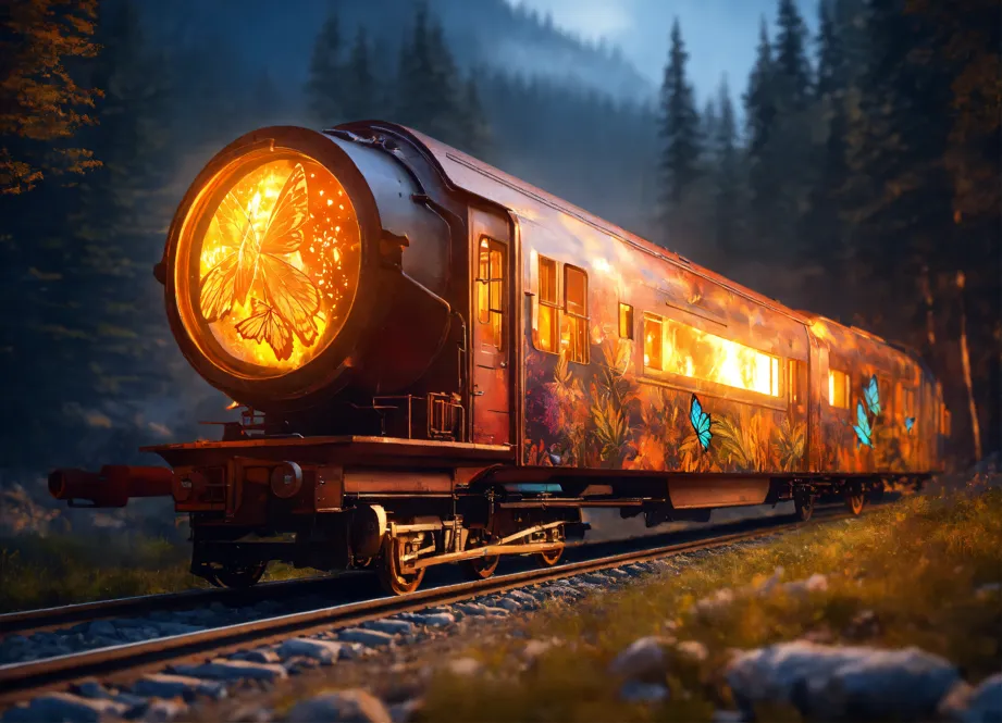 Lexica - flipped train in an accident