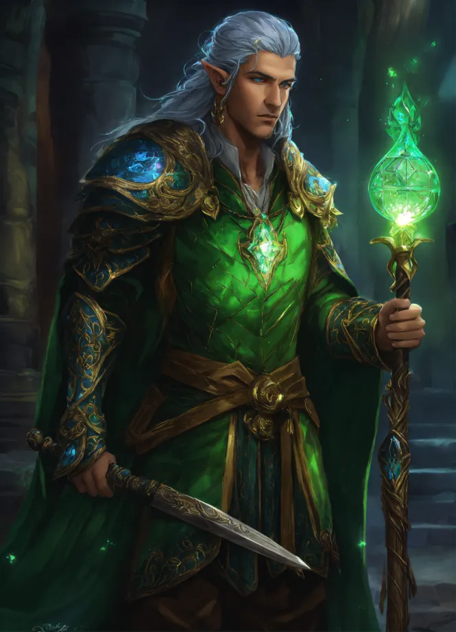 Lexica - a high elf using magic