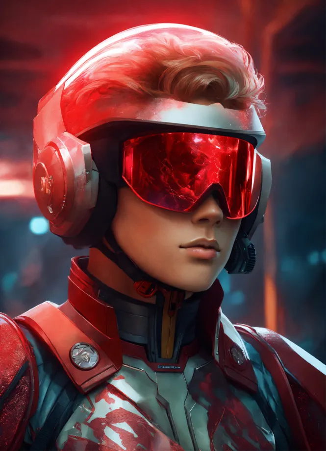 Lexica - translucent red helmet