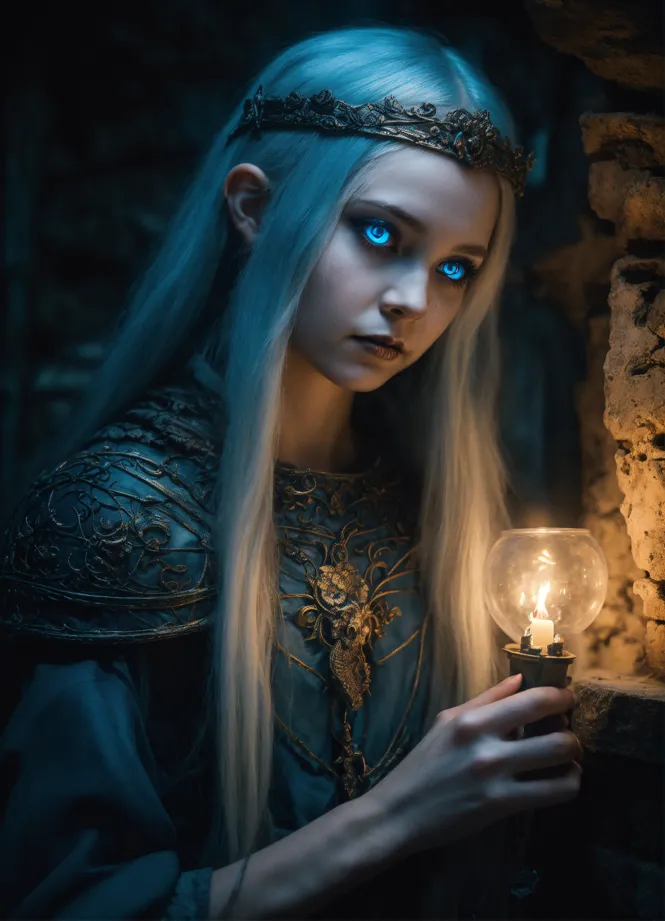 Lexica - a high elf using magic