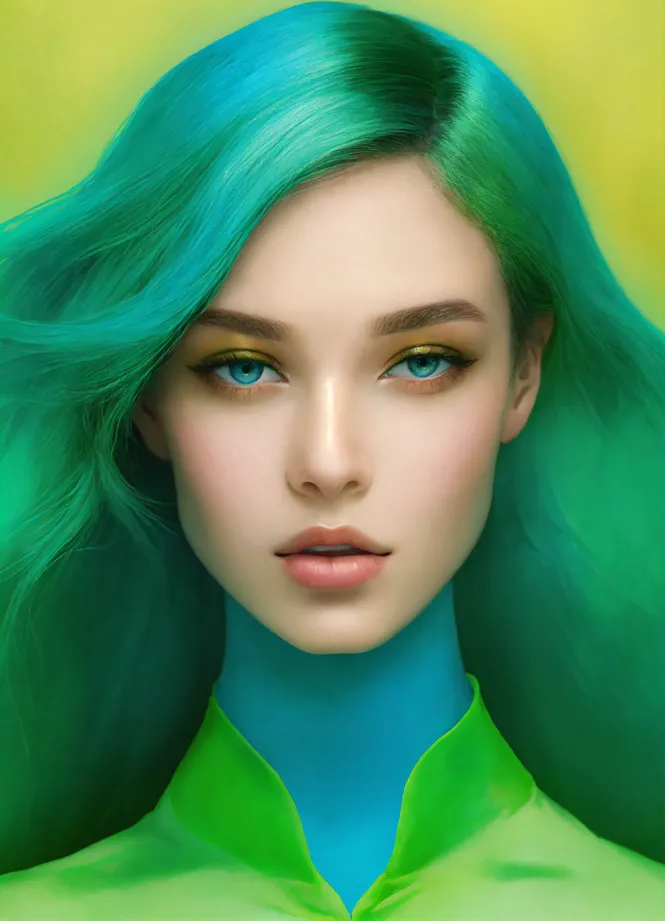 Lexica - green head girl