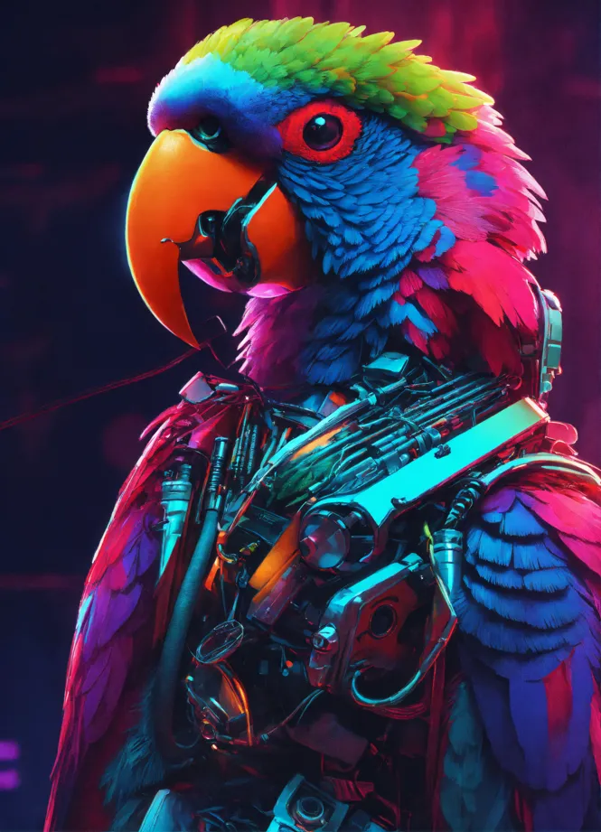 Lexica - cyberpunk pigeon