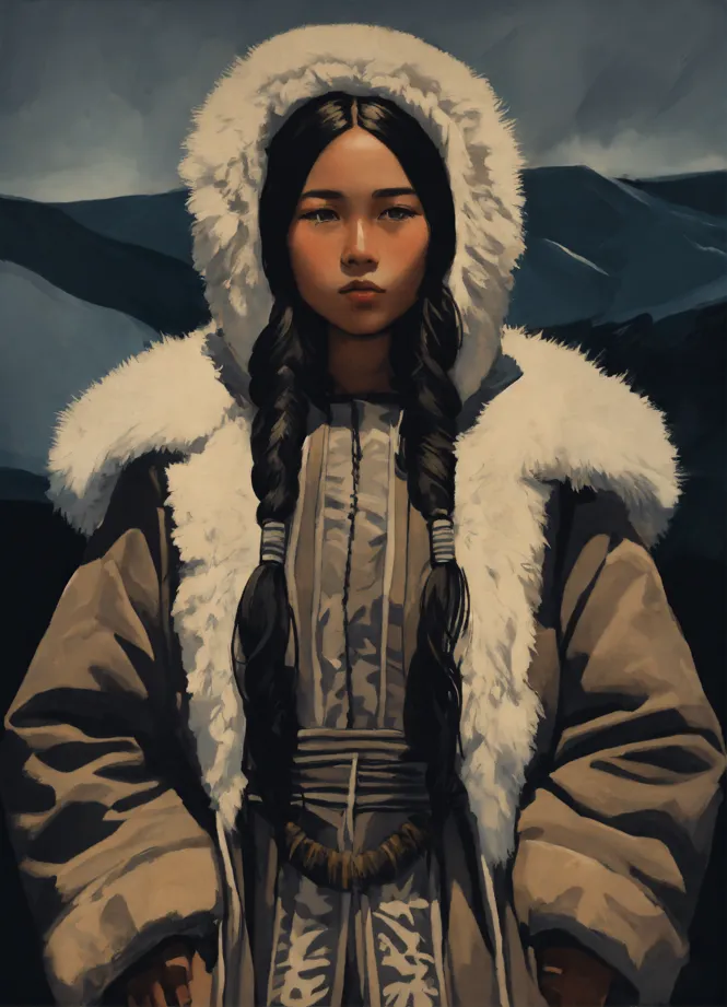 Lexica - illustration of a young inuit woman