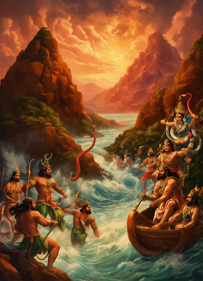 Lexica - scene from hindu epic mahabharata