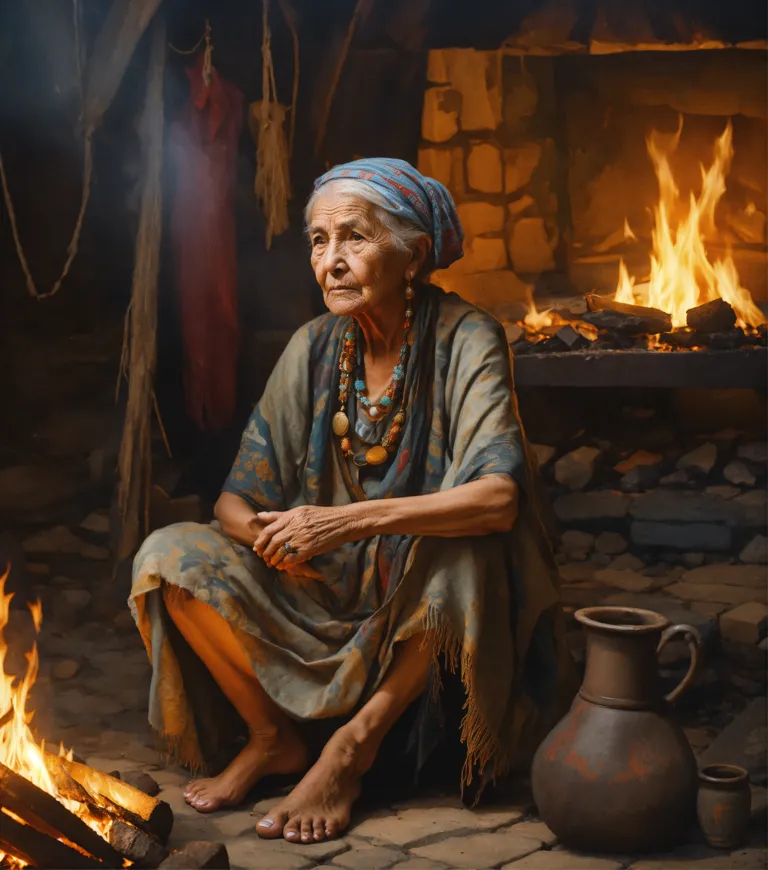 Lexica - illustrate a picture of an old woman