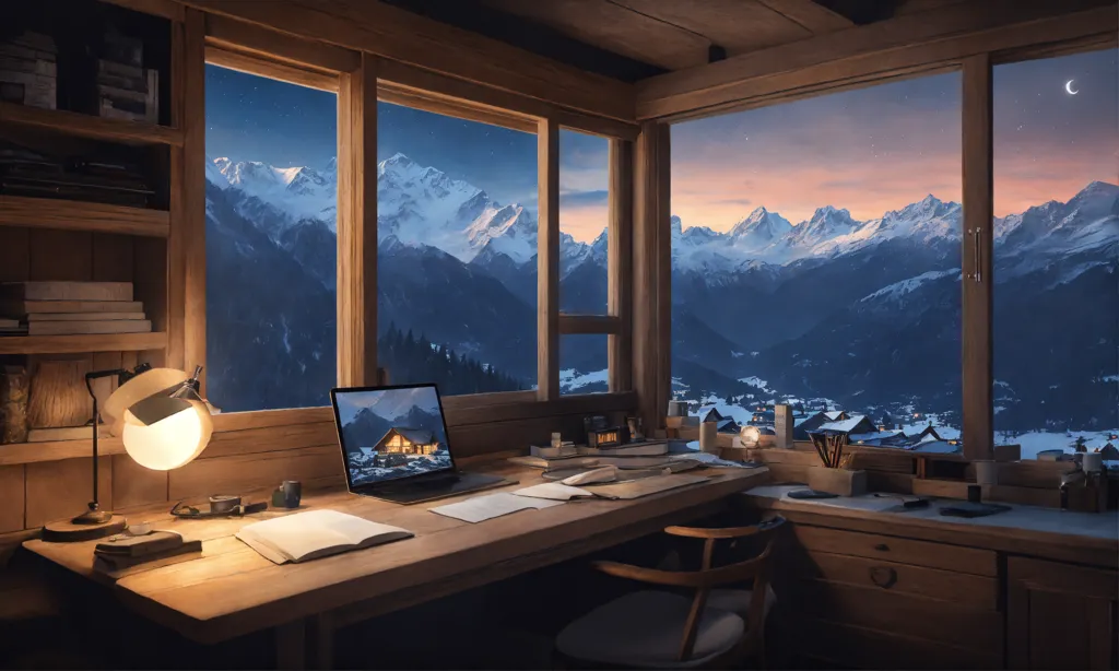 Lexica - workspace at a mountain