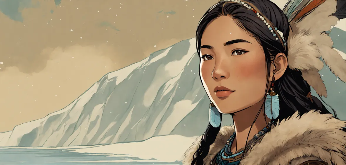 Lexica - illustration of a young inuit woman