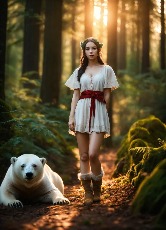 Lexica - a woman and a bear
