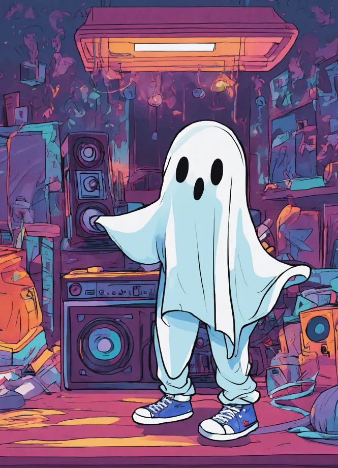 Hip Hop Cartoon Ghost