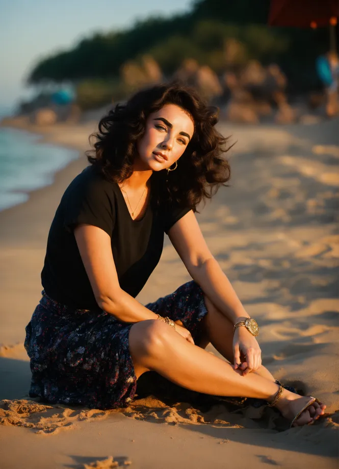 Lexica - beach pose
