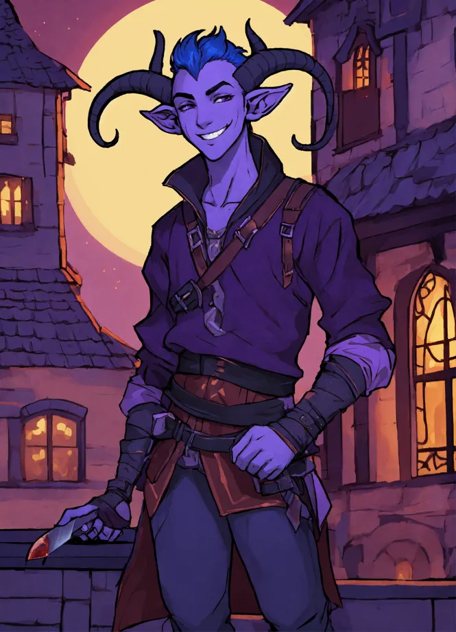 Lexica - male blue tiefling