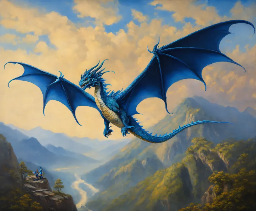 Blue Dragon Flying
