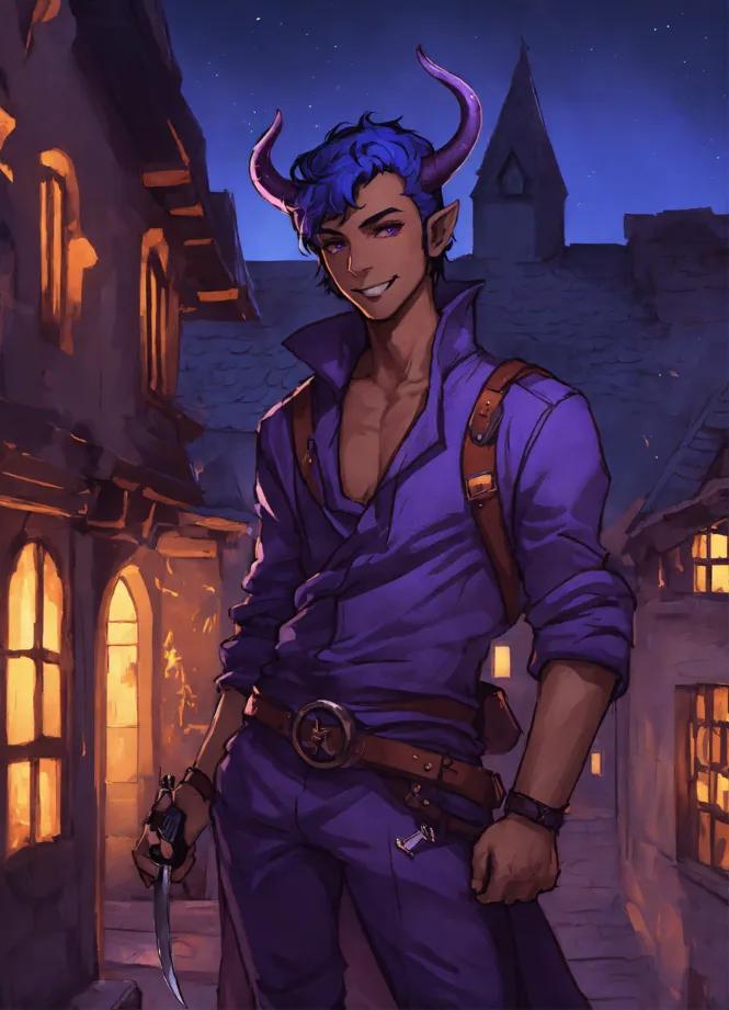 Lexica - male blue tiefling