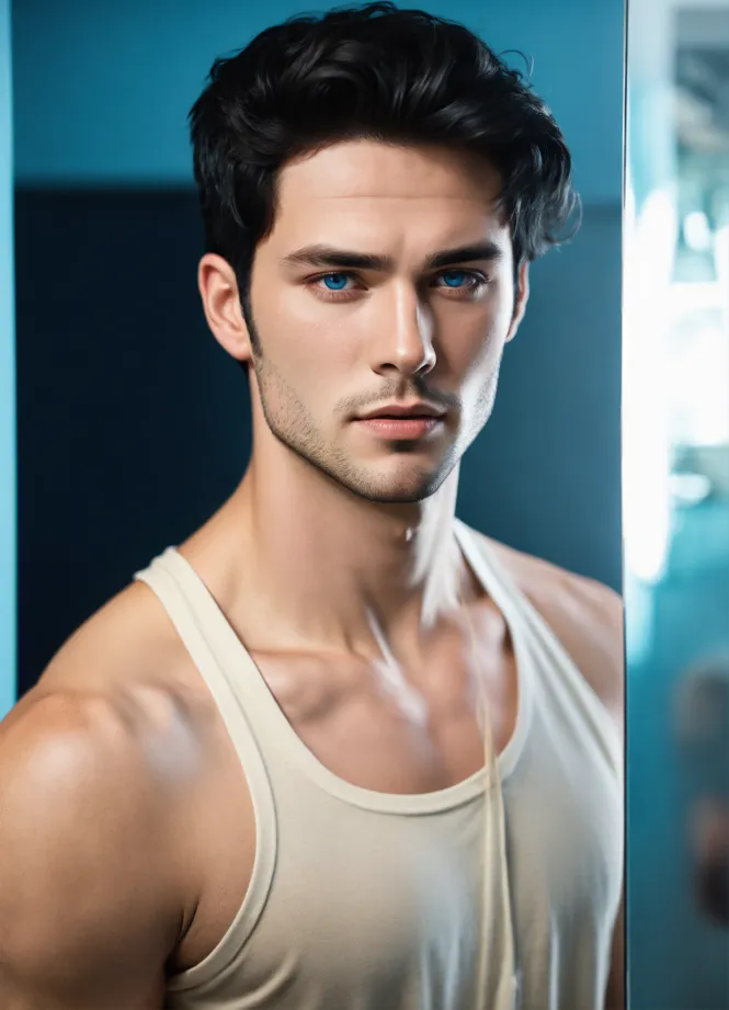 Pale Skin Dark Hair Man