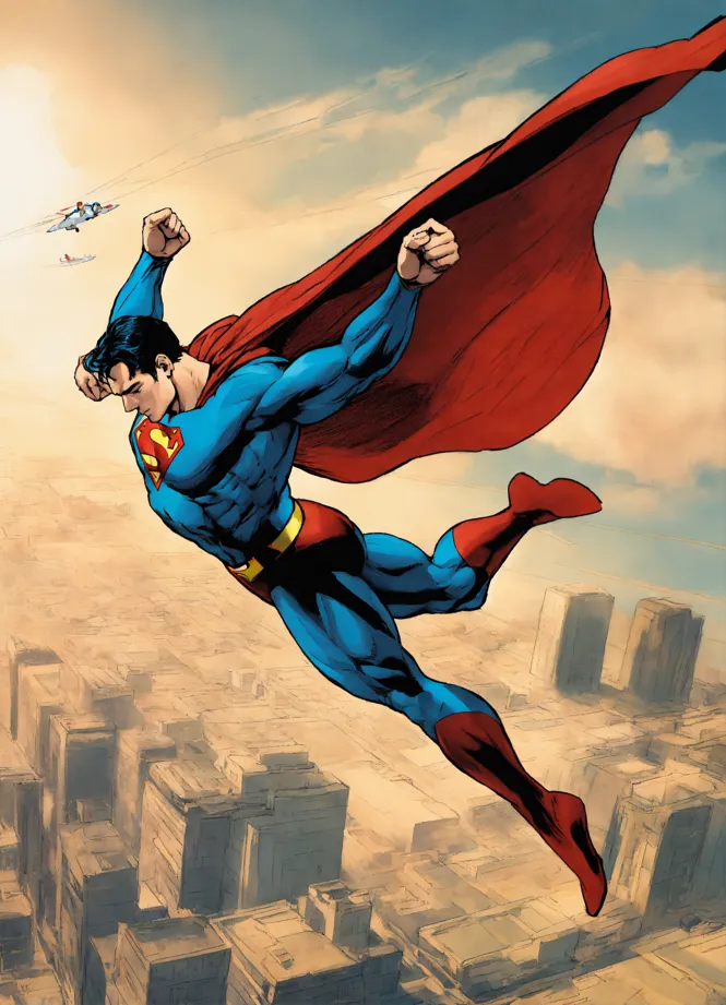 Superman Flying Side View