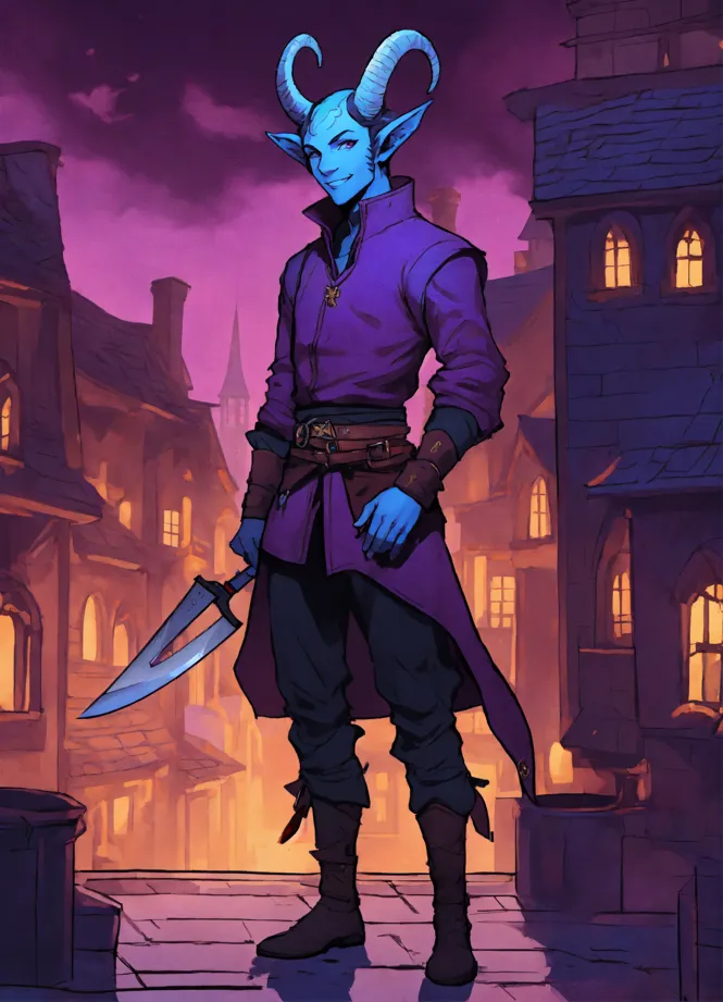 Lexica - male blue tiefling