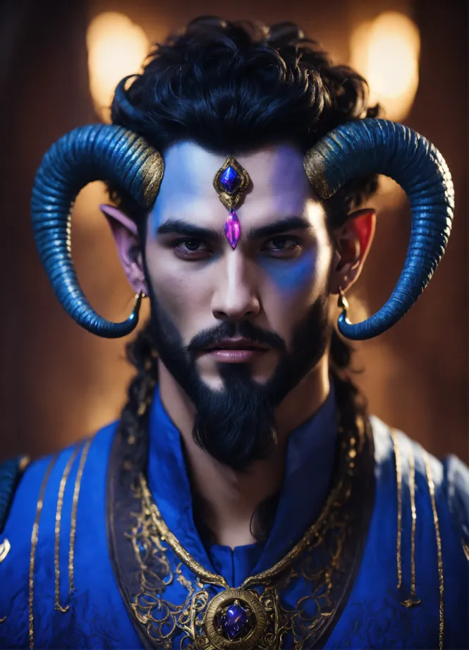 Lexica - male blue tiefling