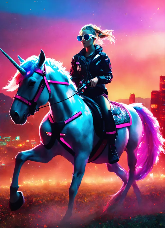 Vladimir Putin Riding A Unicorn