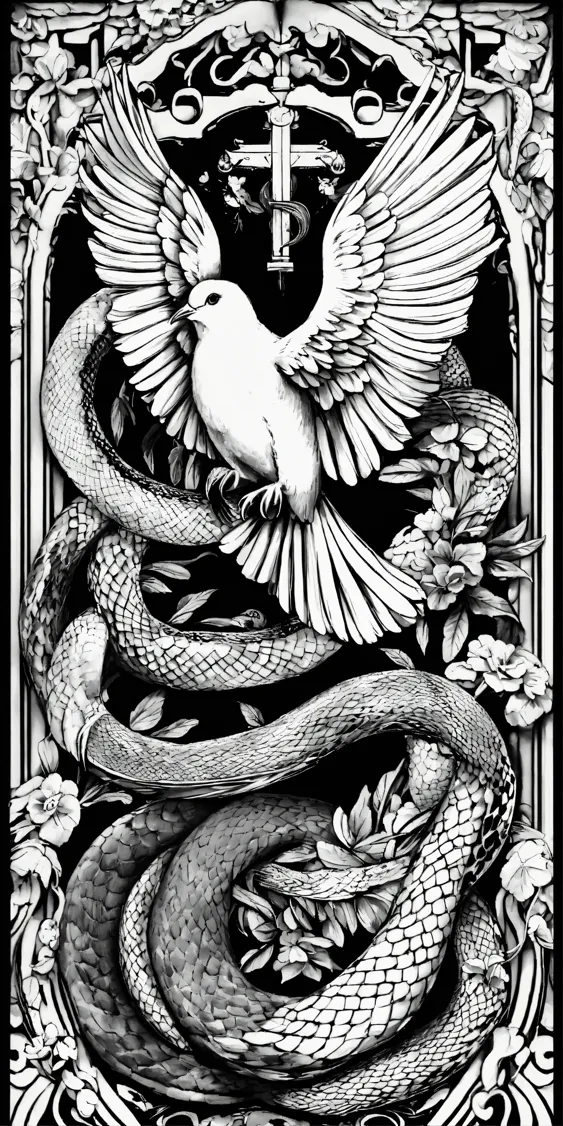 Dove and snake tattoo - Bronctattooaus.com