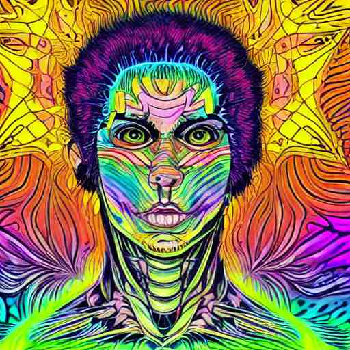 a psychedelic young godlike humanoid, hyper detailed, in the sty... - Arthub.ai