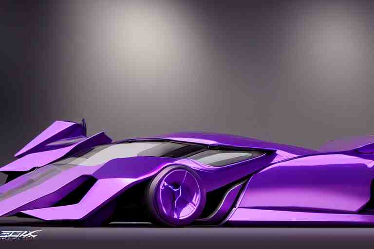 cyberpunk purple batmobile concept inspired sports car, futurist ...